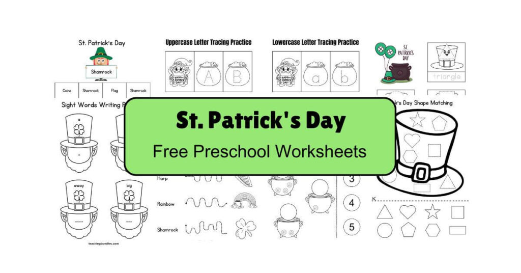 St. Patrick's Day Preschool Worksheet Bundle - Teachingbundles