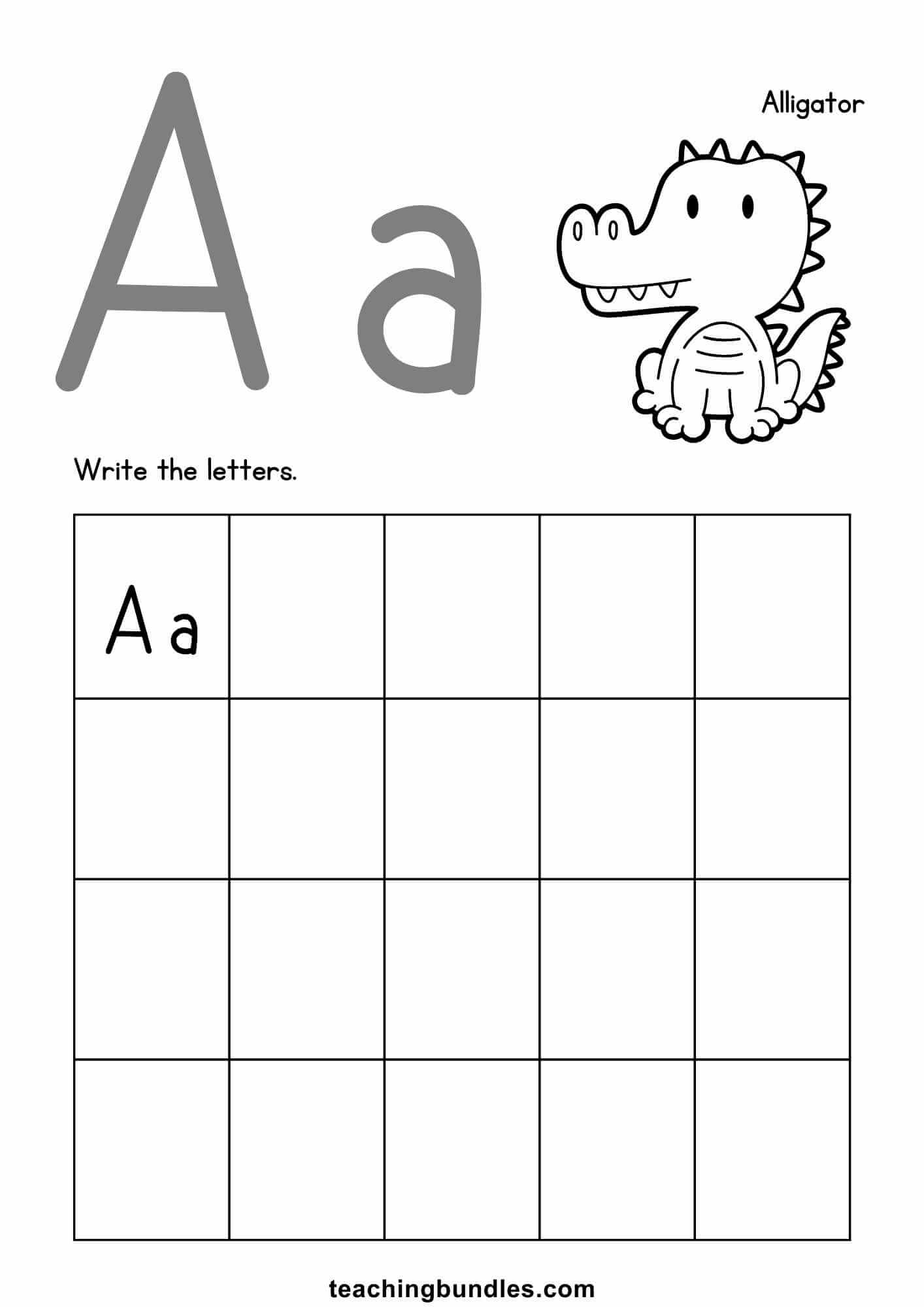 Letter A Tracing Worksheets - Teachingbundles