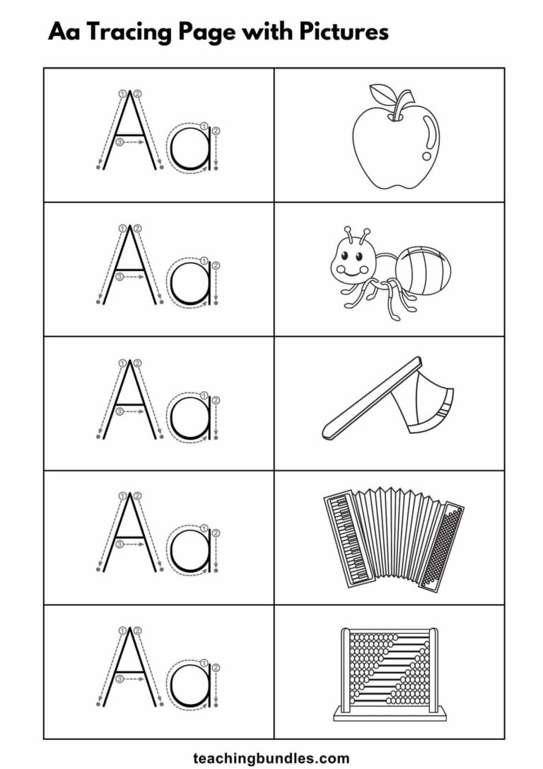 Letter A Tracing Worksheets - Teachingbundles