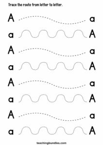Letter A Tracing Worksheets - Teachingbundles