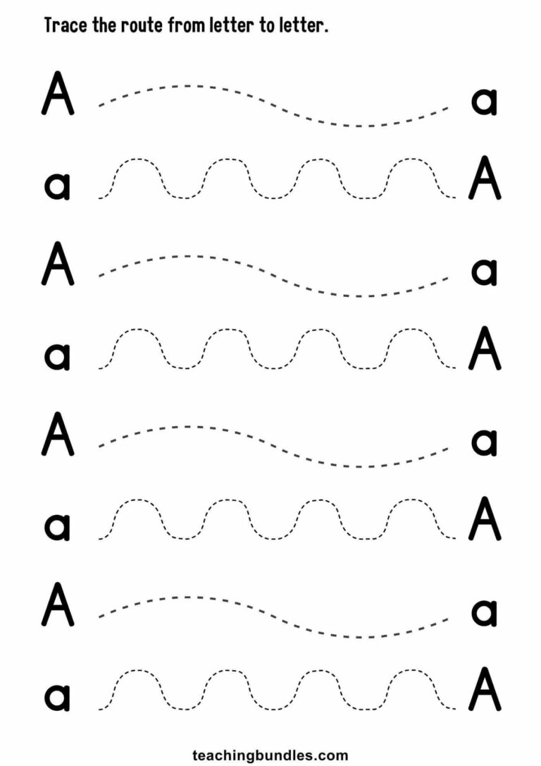 Letter A Tracing Worksheets - Teachingbundles