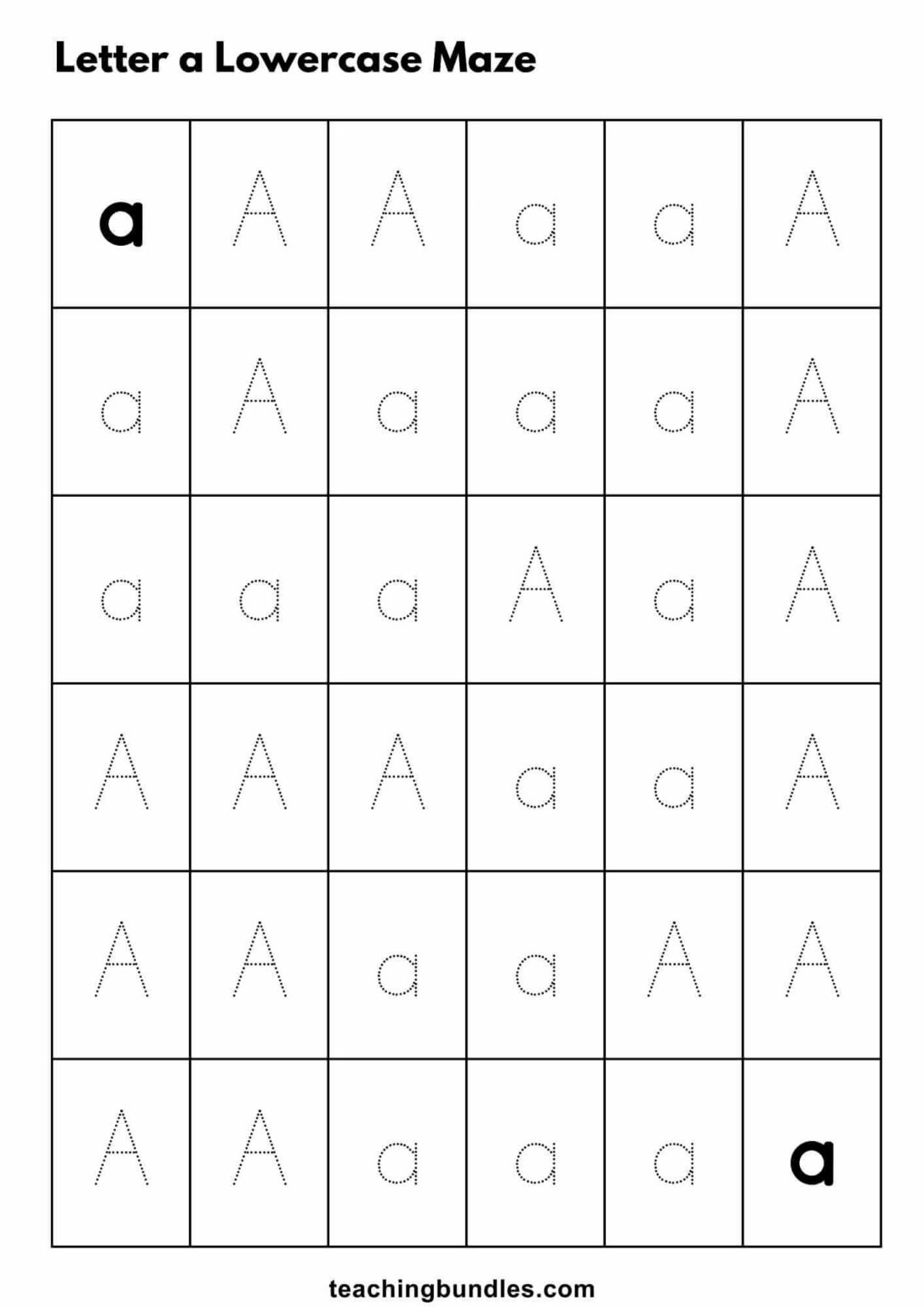 Letter A Tracing Worksheets - Teachingbundles