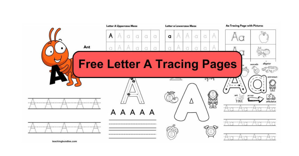 Letter A Tracing Worksheets - Teachingbundles