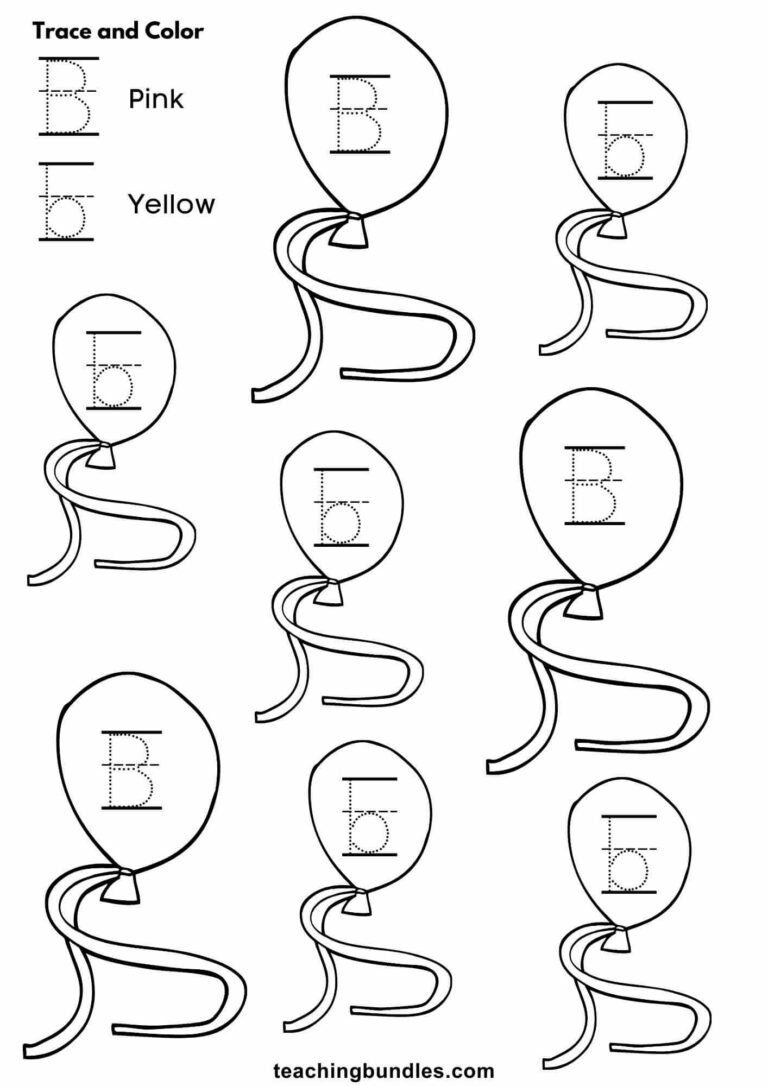 Letter B Tracing Worksheets - Teachingbundles