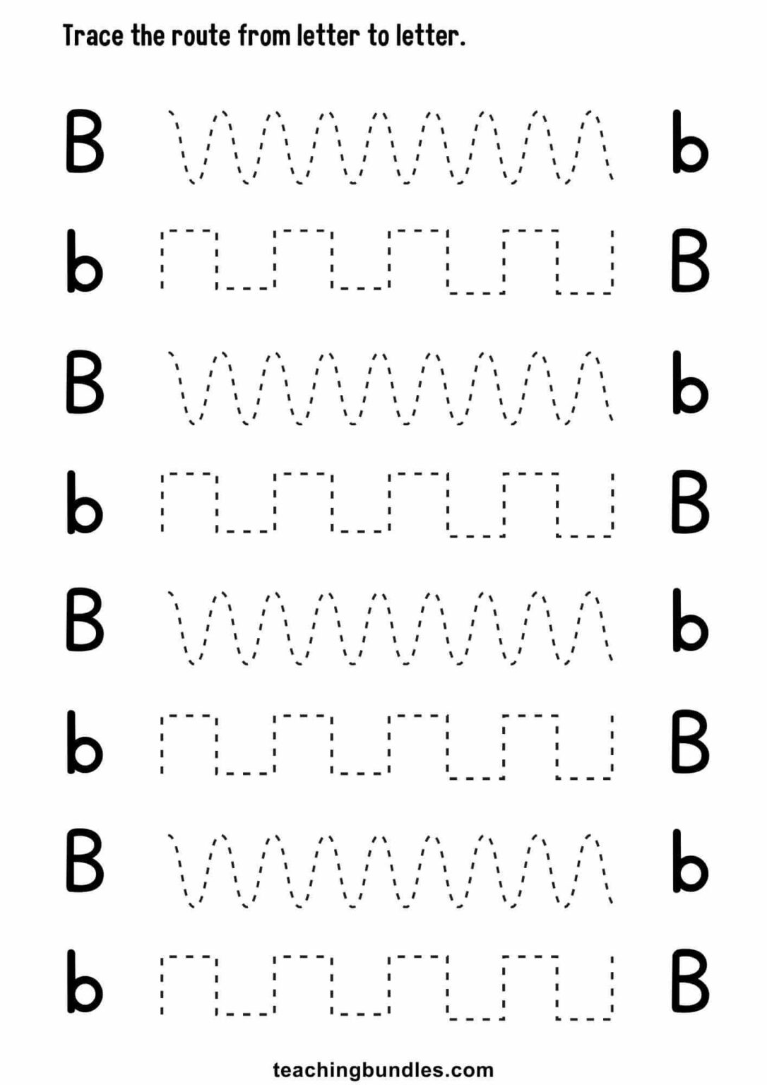 Letter B Tracing Worksheets - Teachingbundles