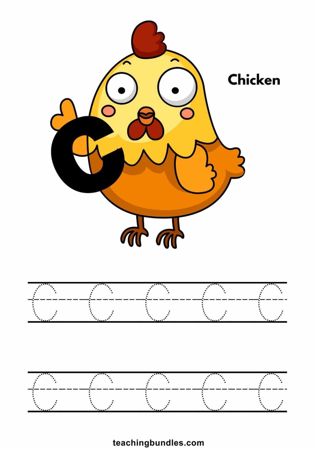 Letter C Tracing Worksheets - Teachingbundles