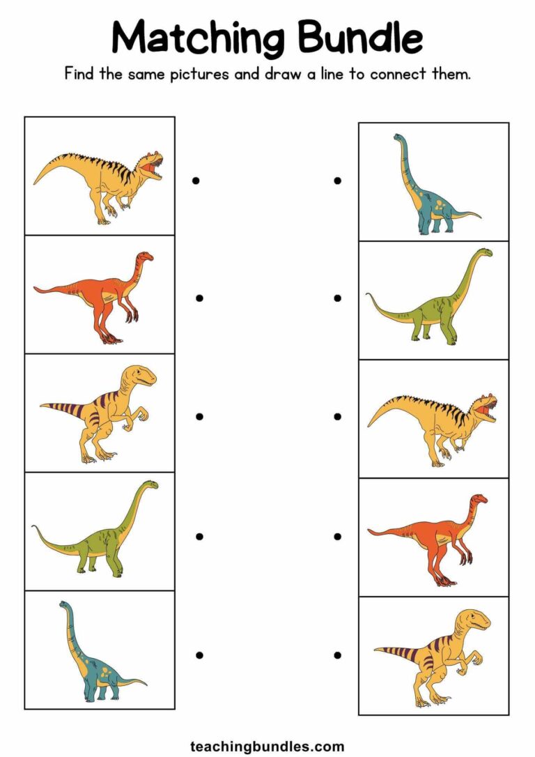 Free Preschool Matching Worksheets - Teachingbundles