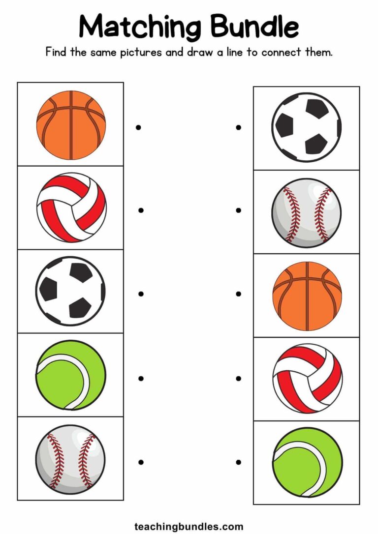 Free Preschool Matching Worksheets - Teachingbundles