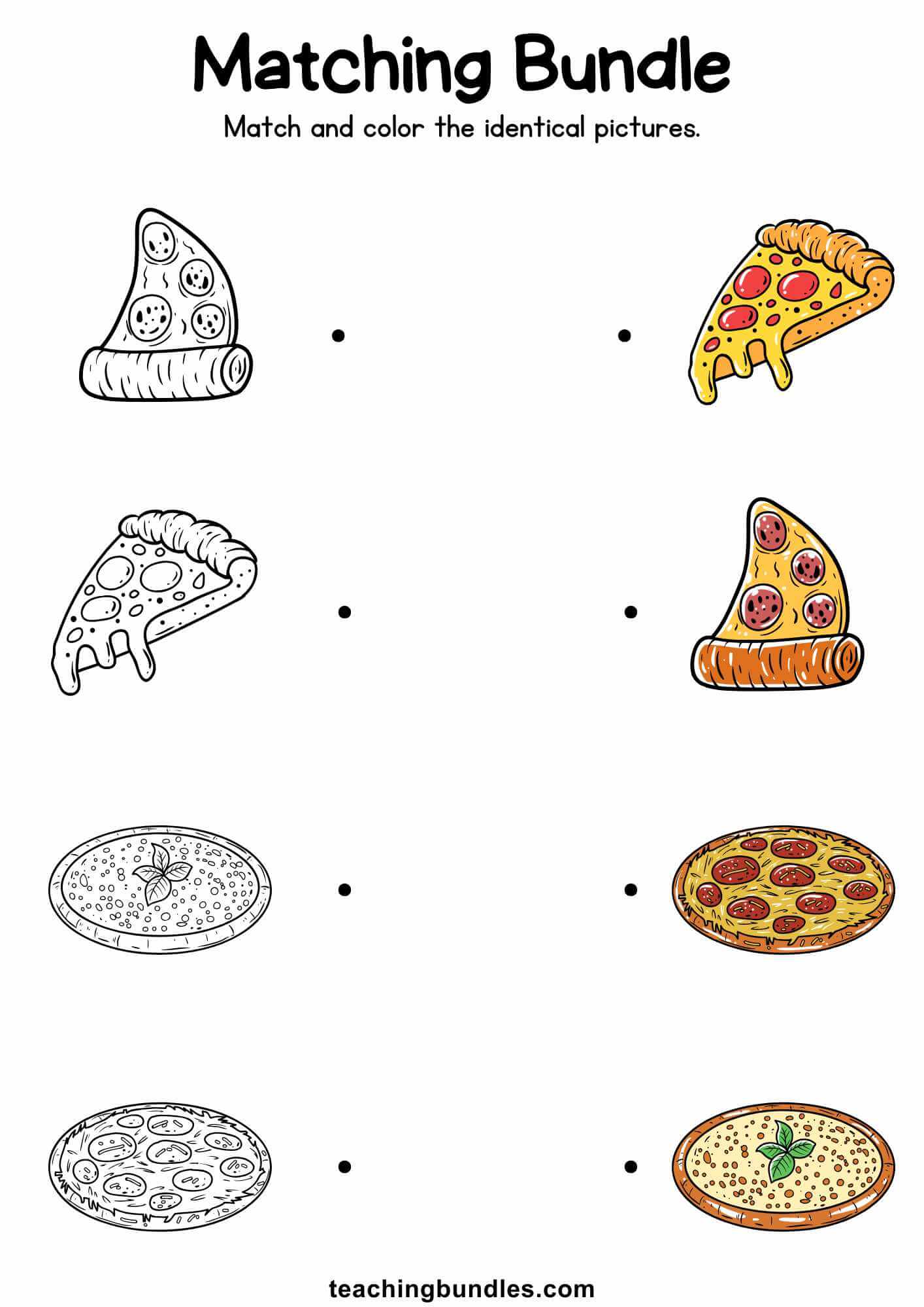 Free Preschool Matching Worksheets - Teachingbundles
