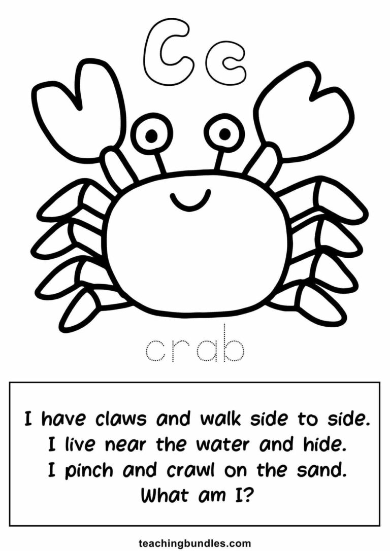 Crab Activity Pages - Teachingbundles