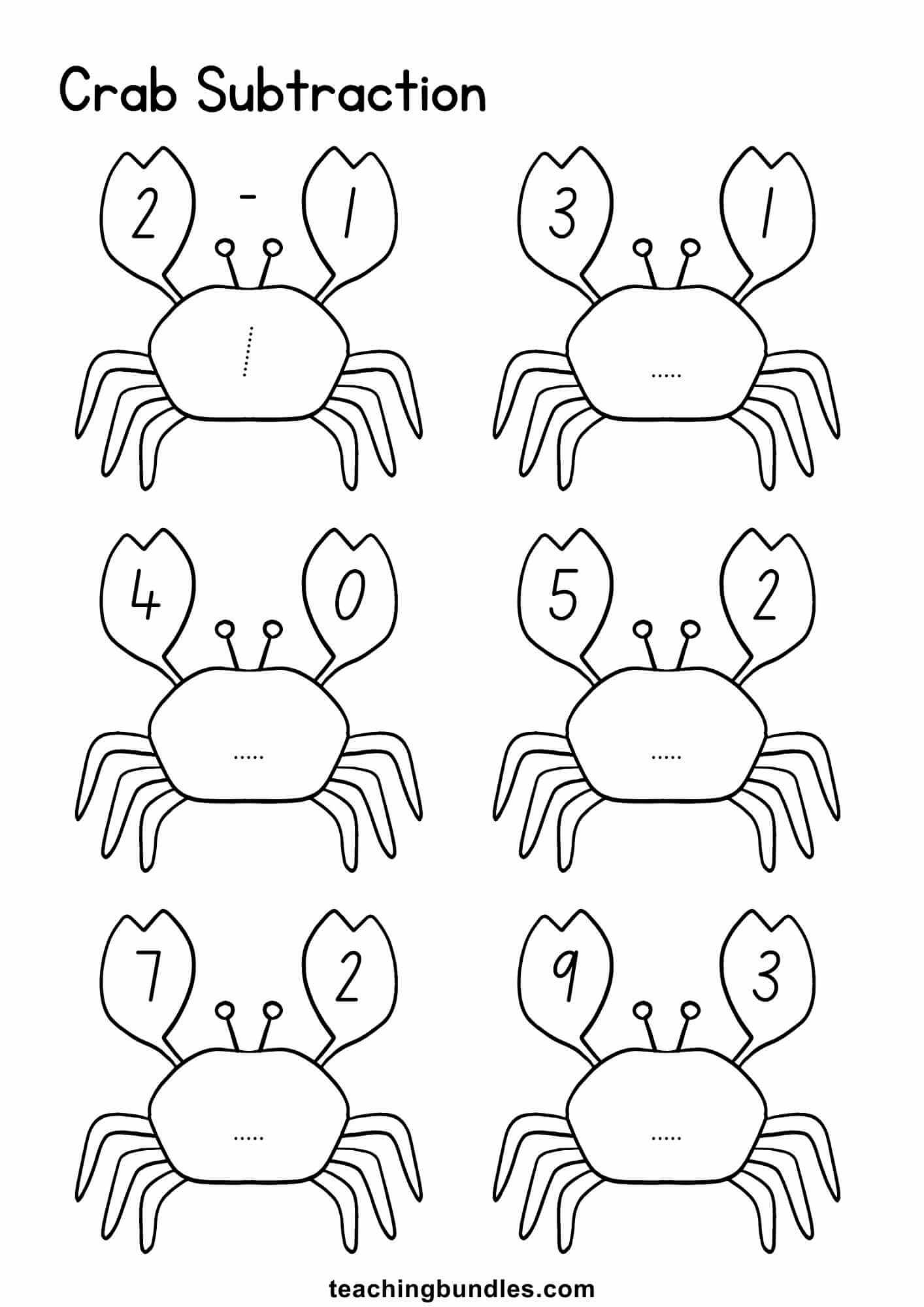 Crab Activity Pages - Teachingbundles