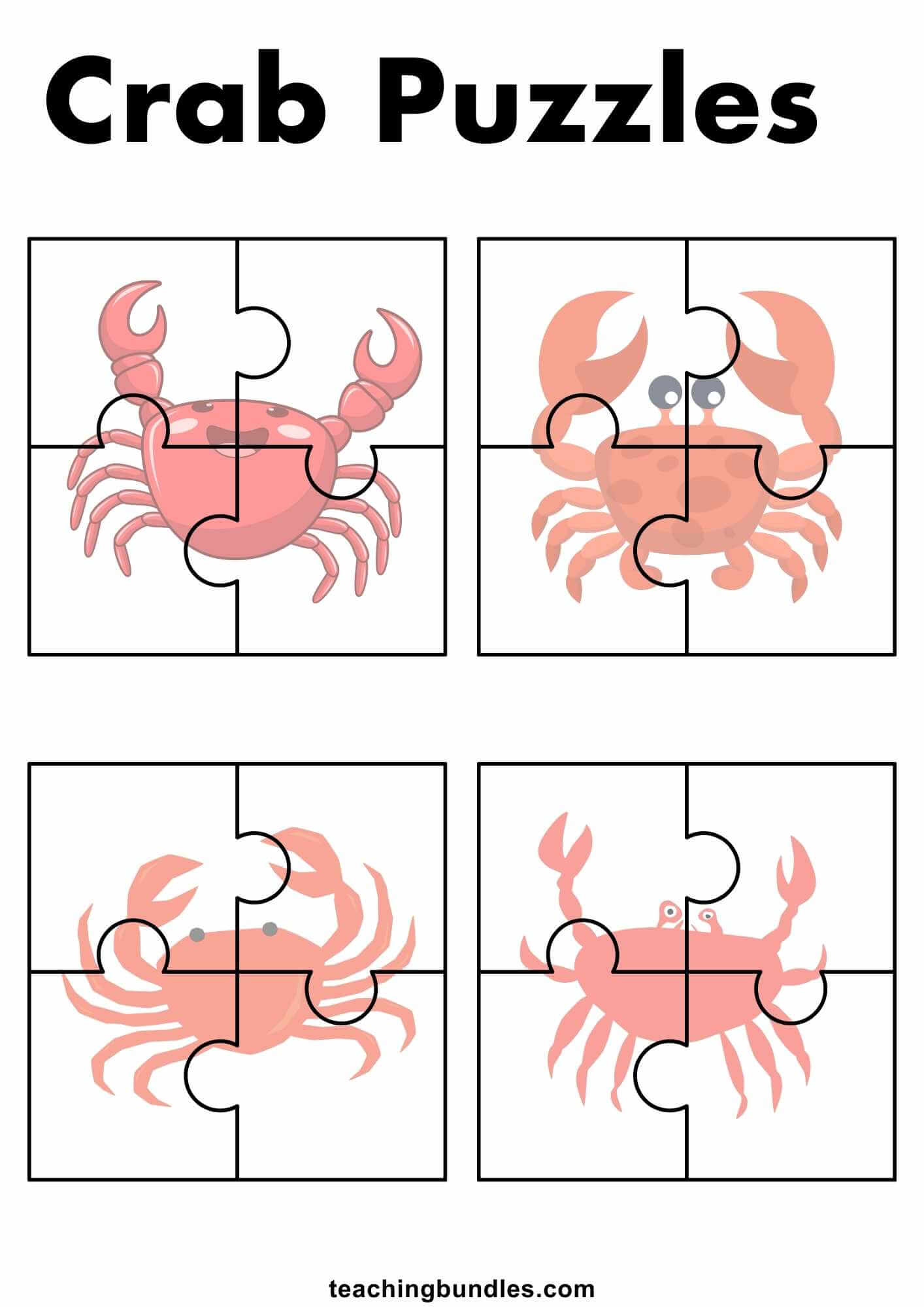 Crab Activity Pages - Teachingbundles