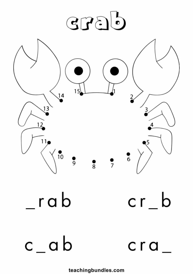Crab Activity Pages - Teachingbundles