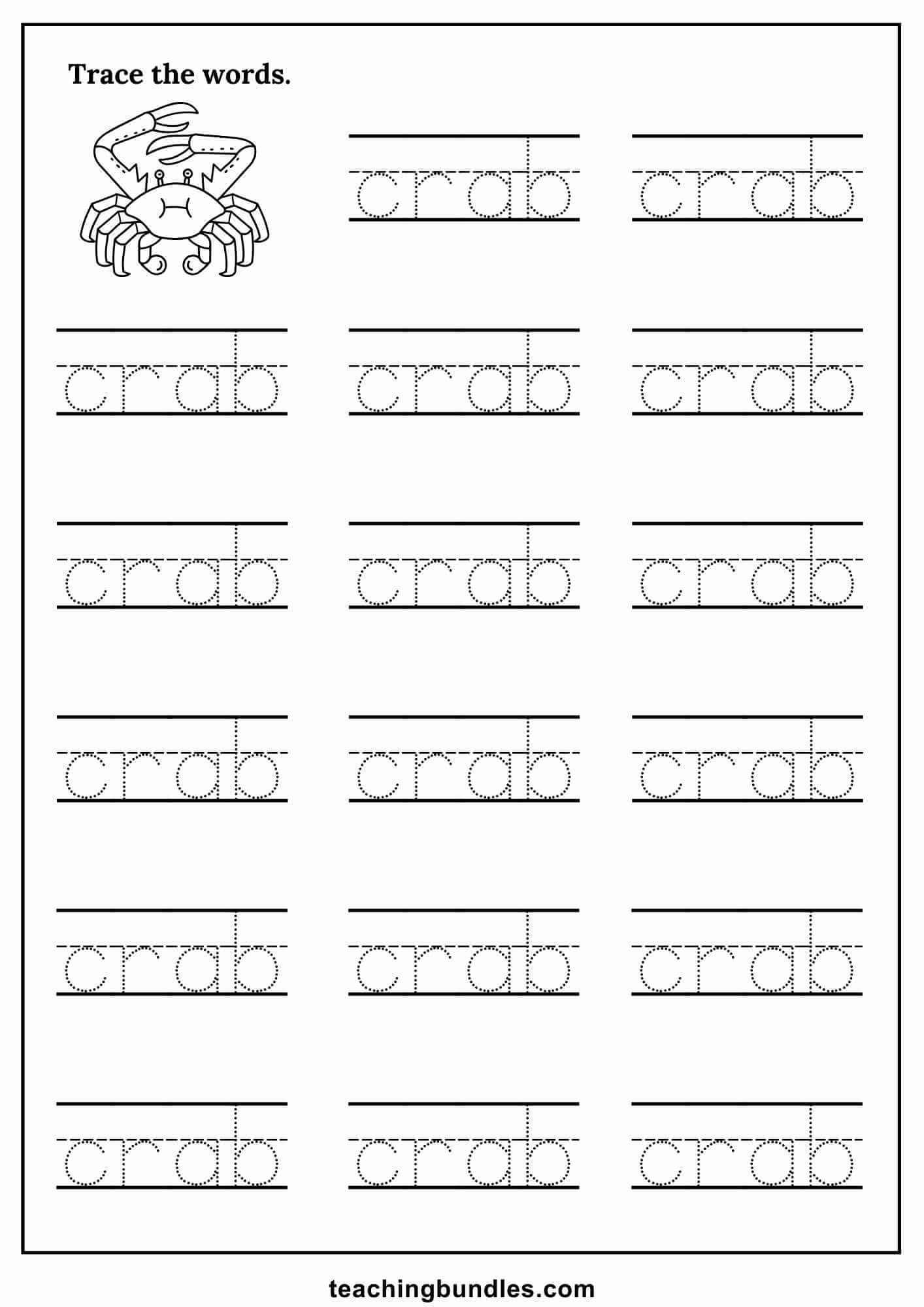 Crab Activity Pages - Teachingbundles