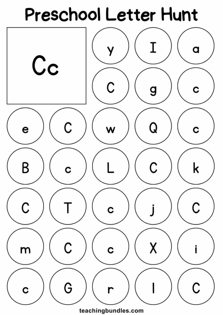 Preschool Letter Hunt Worksheets - Teachingbundles