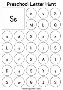 Preschool Letter Hunt Worksheets - Teachingbundles