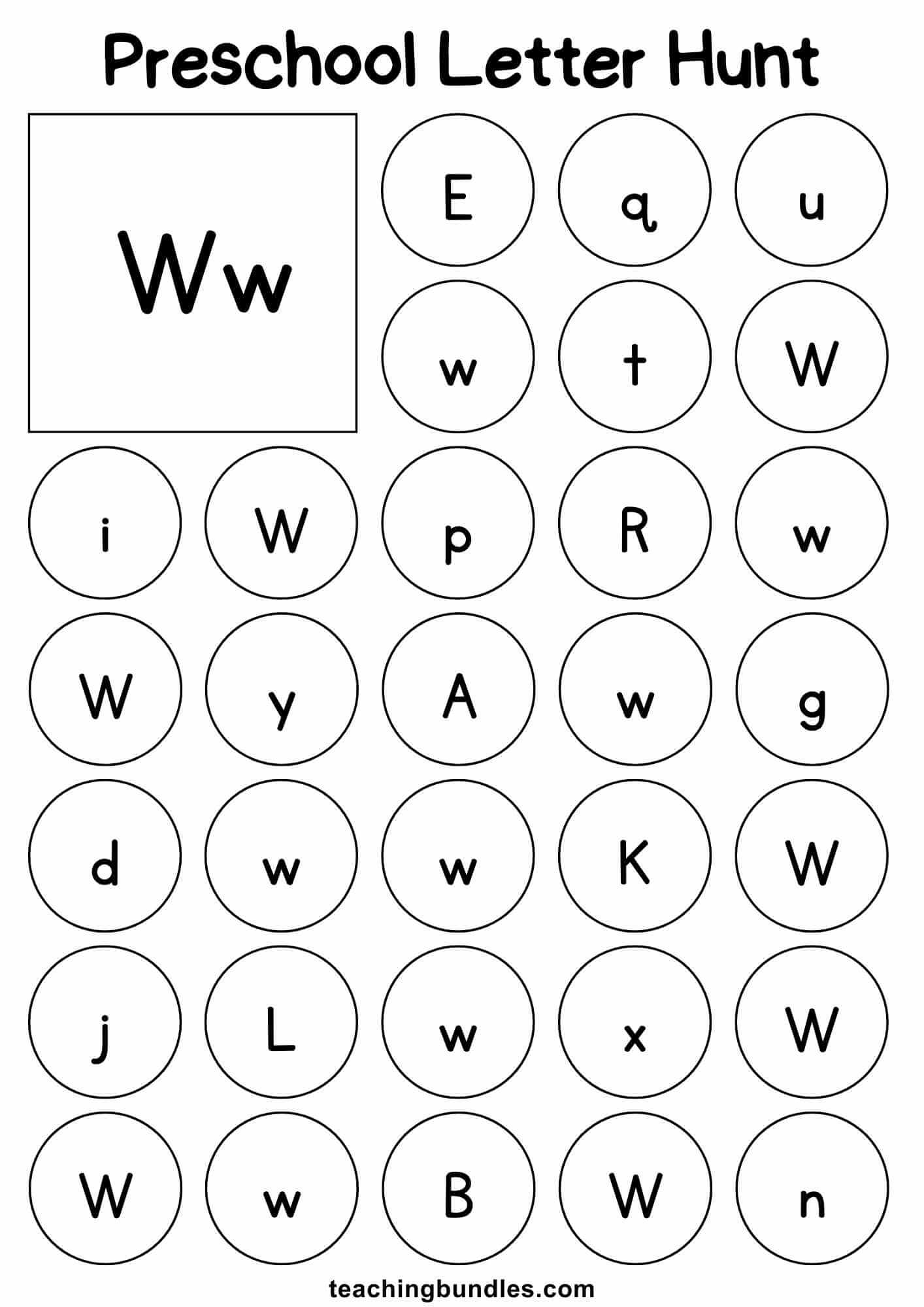 Preschool Letter Hunt Worksheets - Teachingbundles
