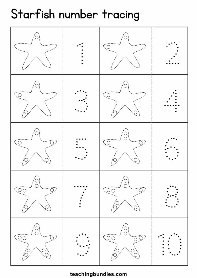 Starfish Activity Pages - Teachingbundles