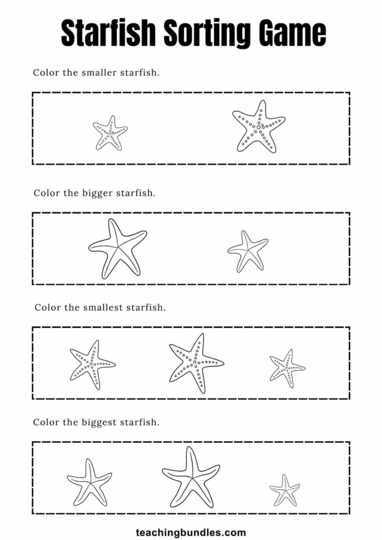Starfish Activity Pages - Teachingbundles
