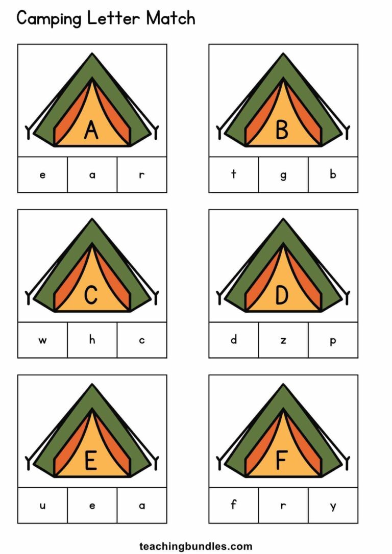 Camping Preschool Worksheet Bundle - Teachingbundles