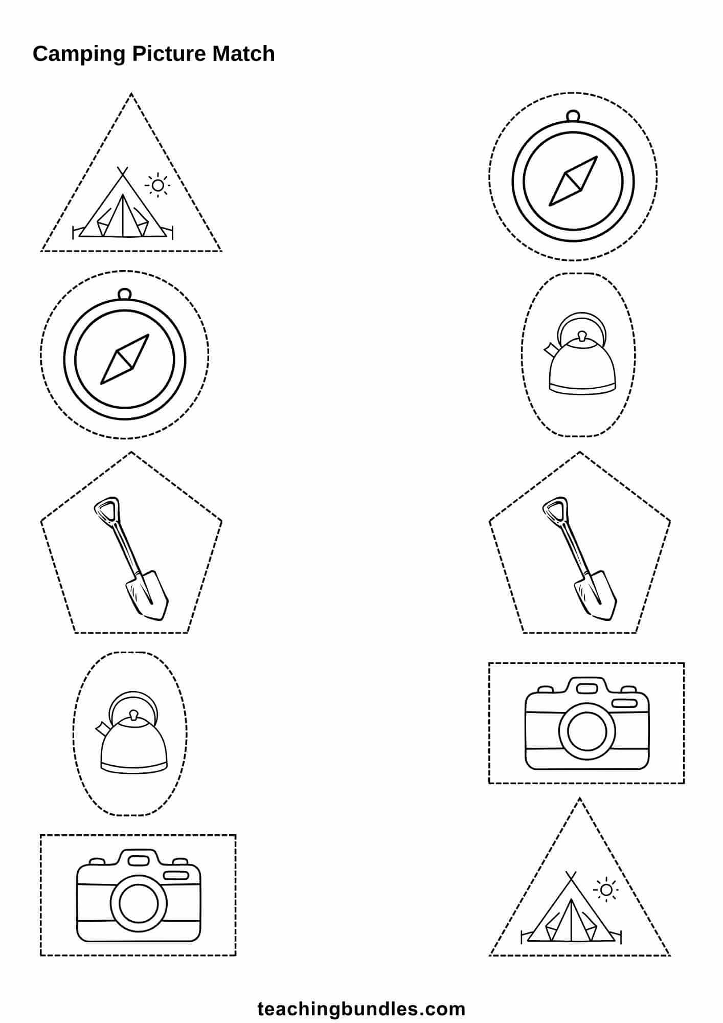 Camping Preschool Worksheet Bundle - Teachingbundles