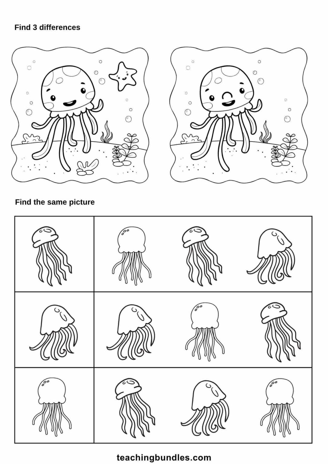 Jellyfish Activity Pages - Teachingbundles
