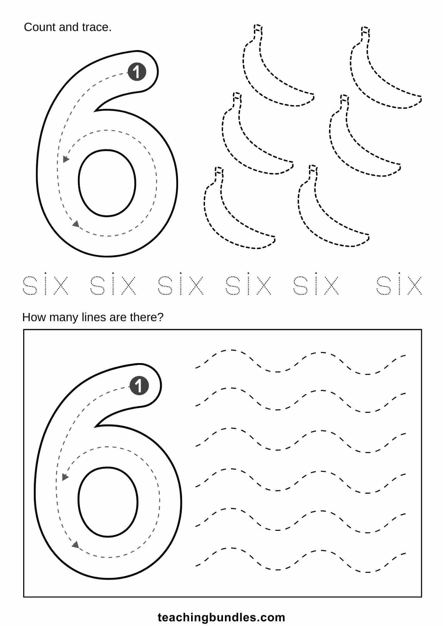 Number 6 Worksheets - Teachingbundles