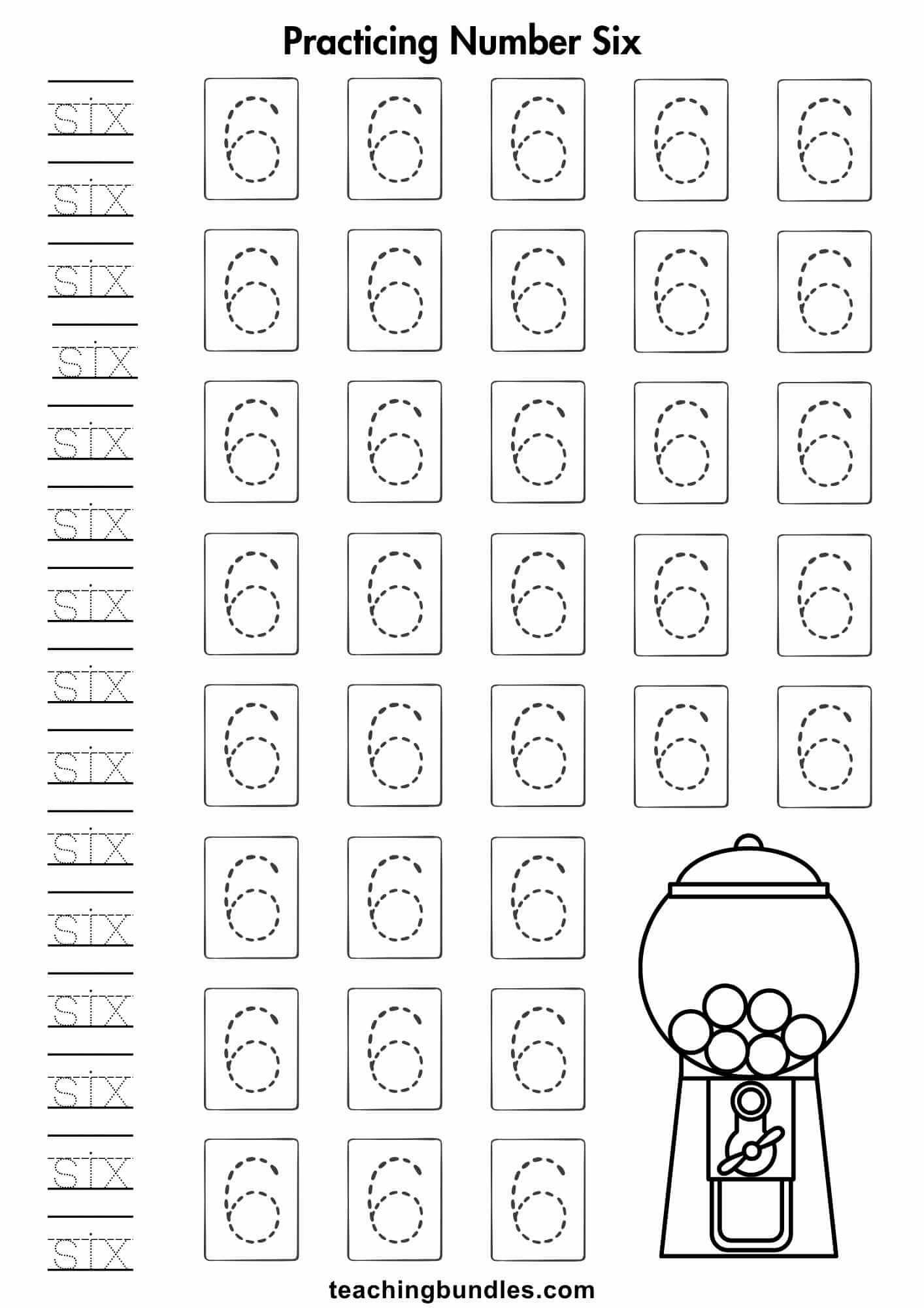 Number 6 Worksheets - Teachingbundles