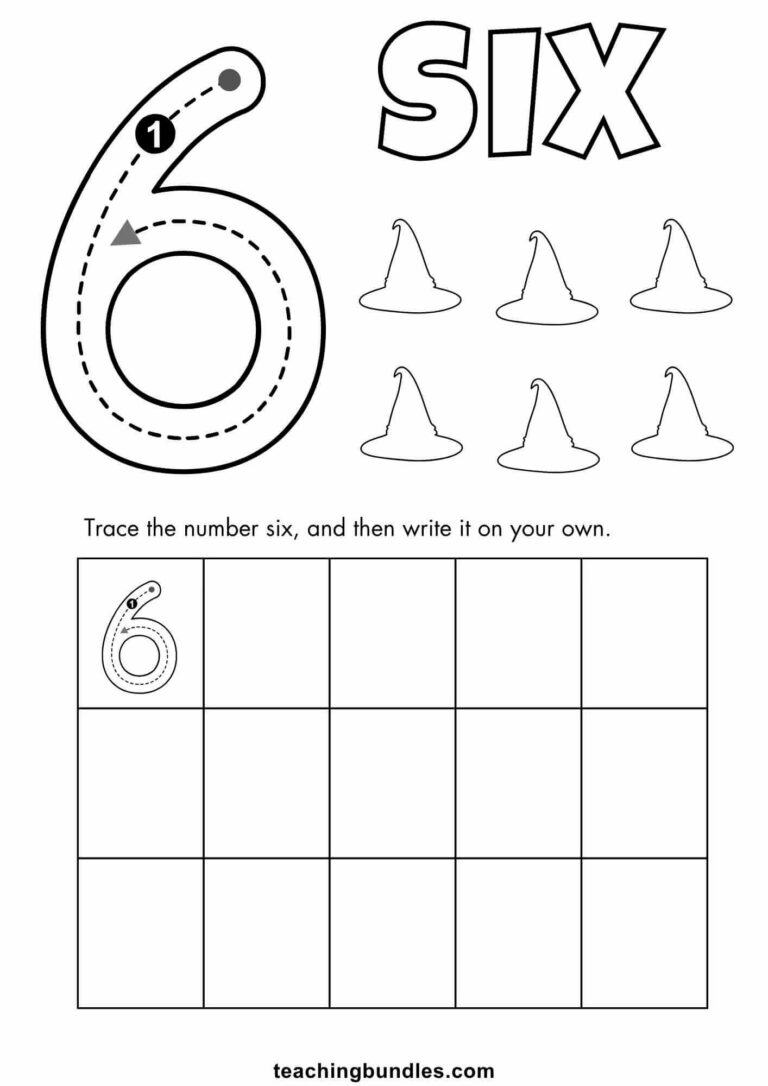Number 6 Worksheets - Teachingbundles