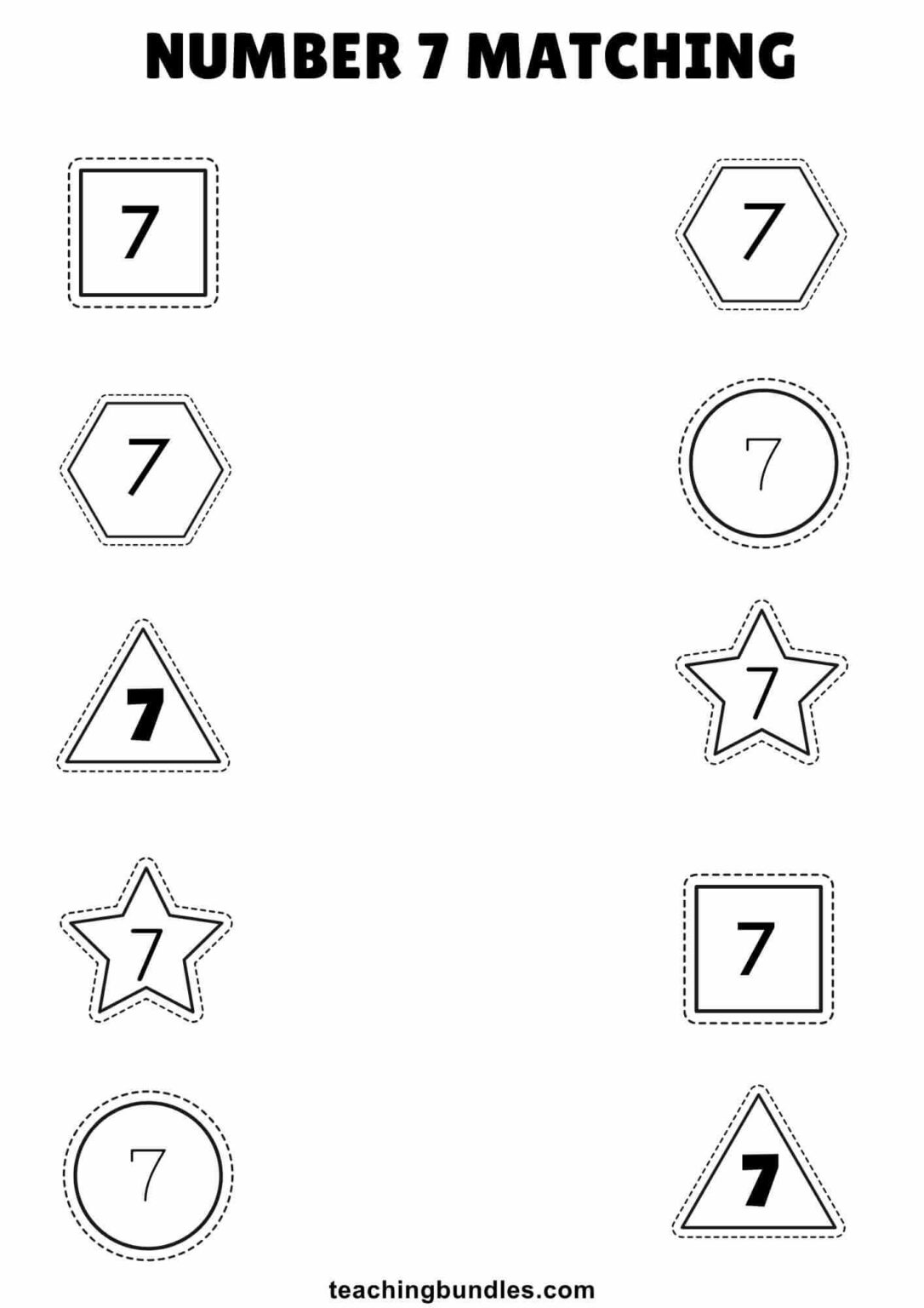 Number 7 Worksheets - Teachingbundles