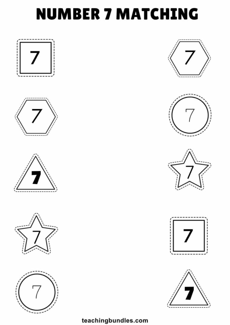 Number 7 Worksheets - Teachingbundles