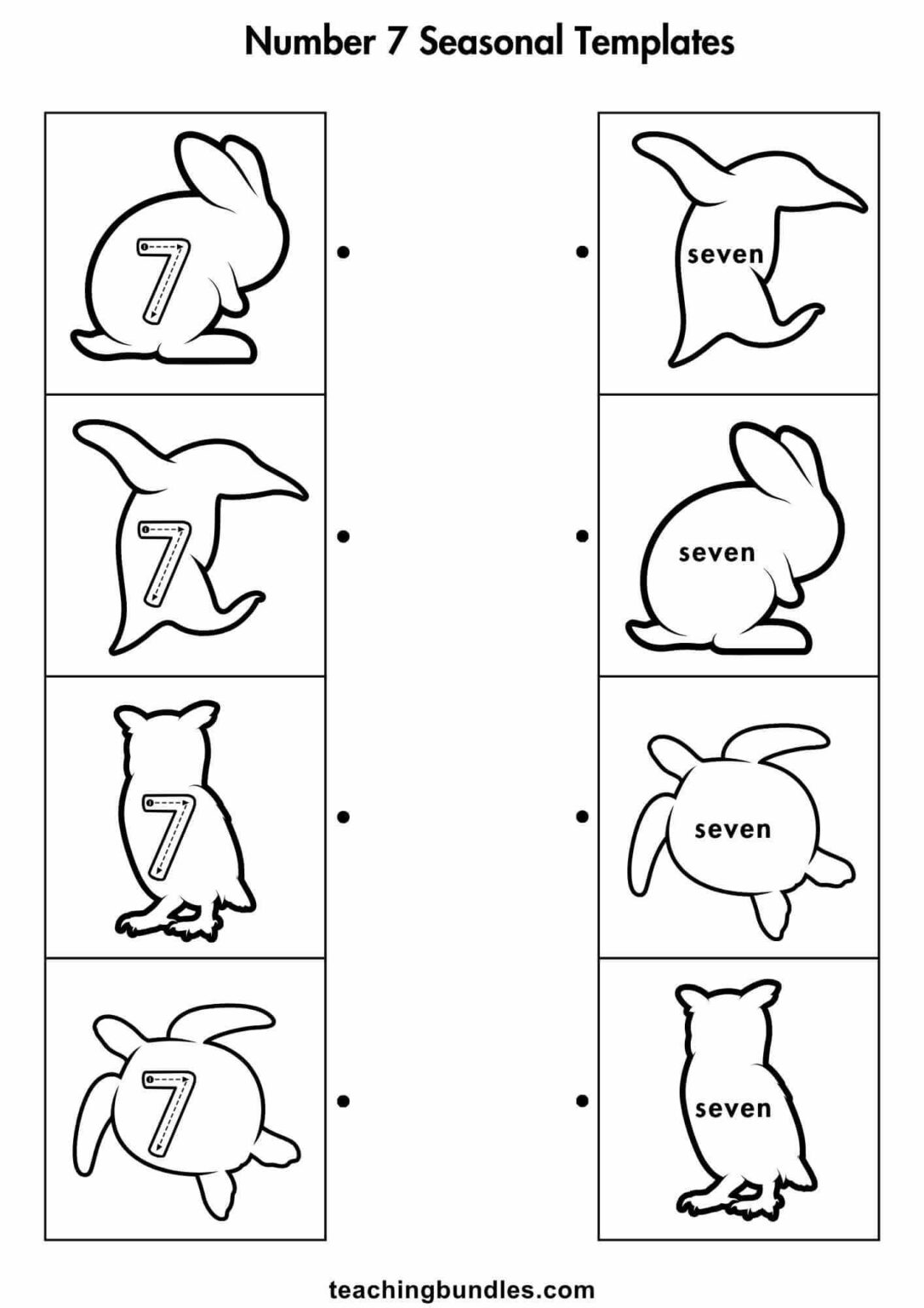 Number 7 Worksheets - Teachingbundles