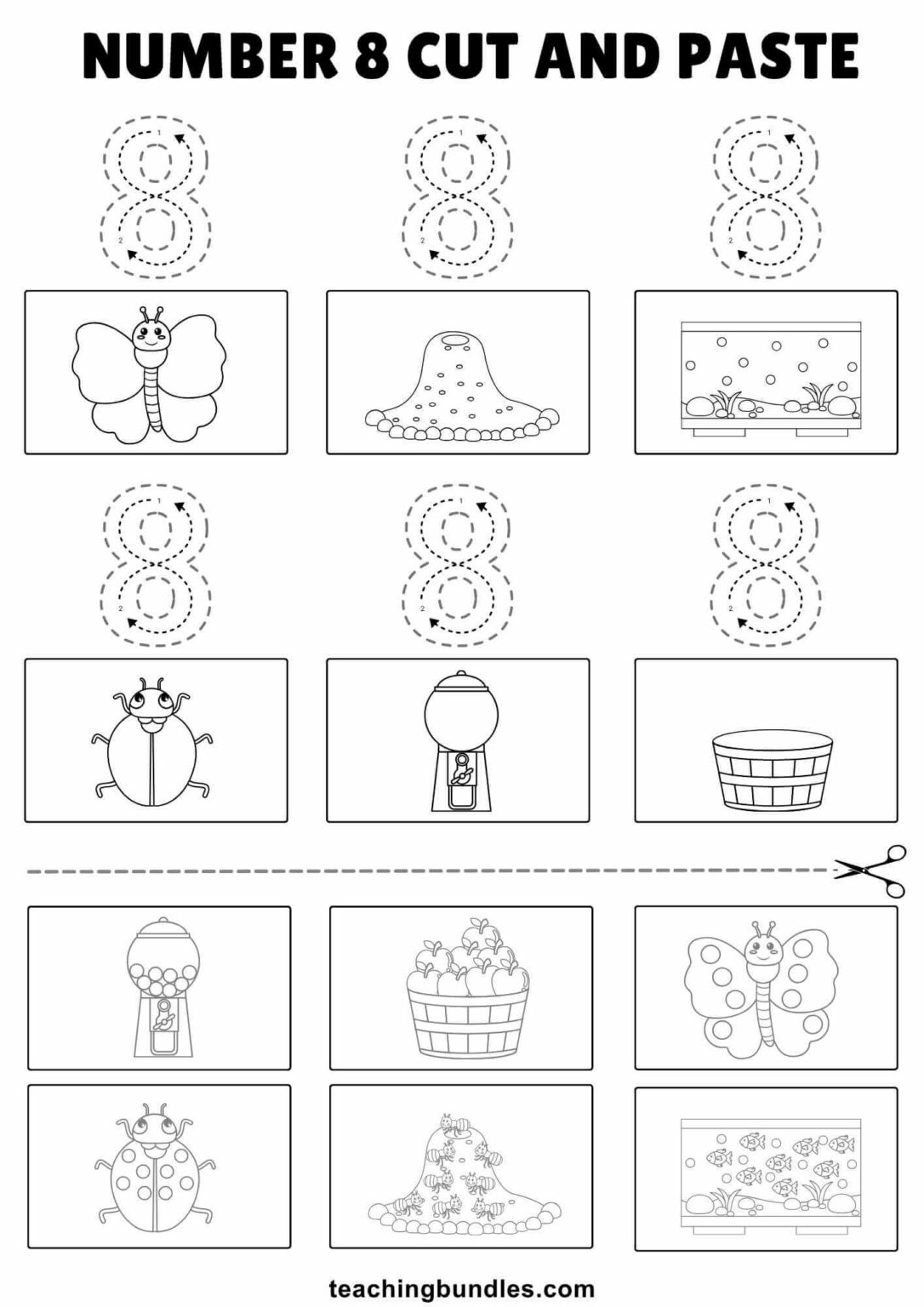 Number 8 Worksheets - Teachingbundles
