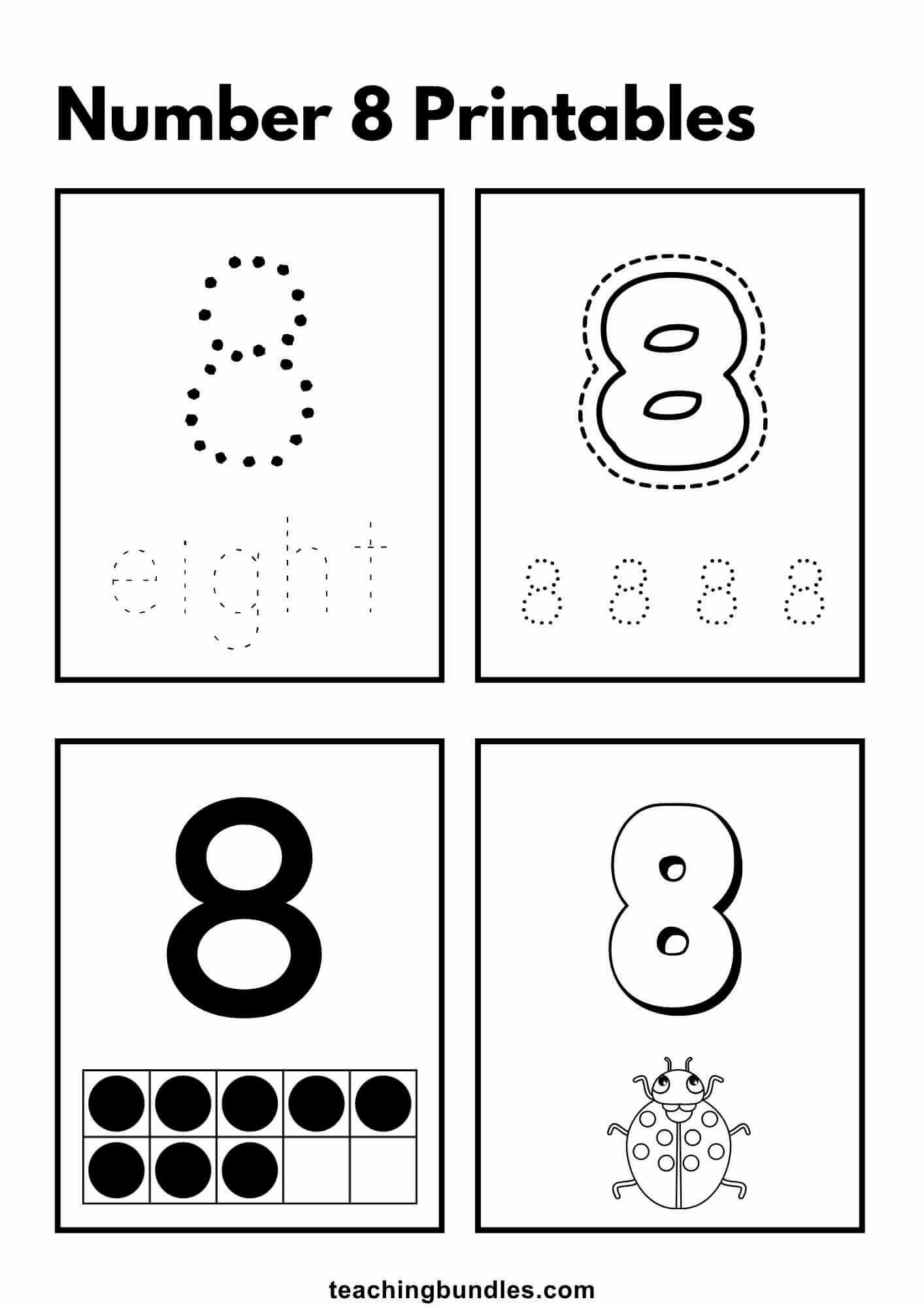Number 8 Worksheets - Teachingbundles