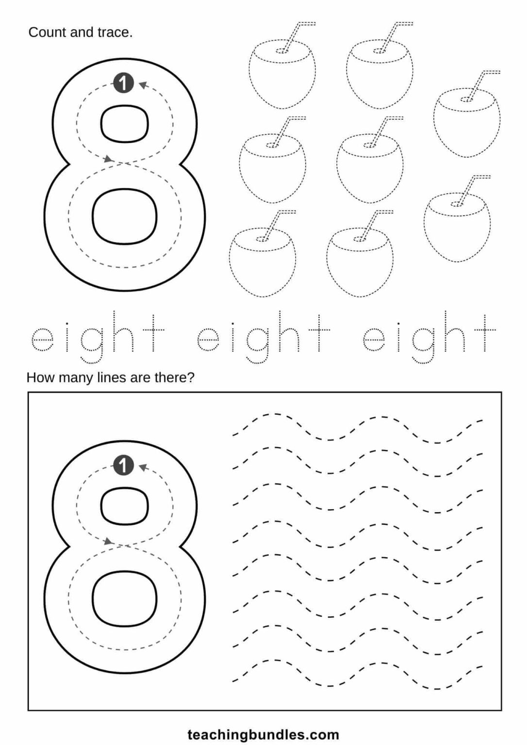 Number 8 Worksheets - Teachingbundles