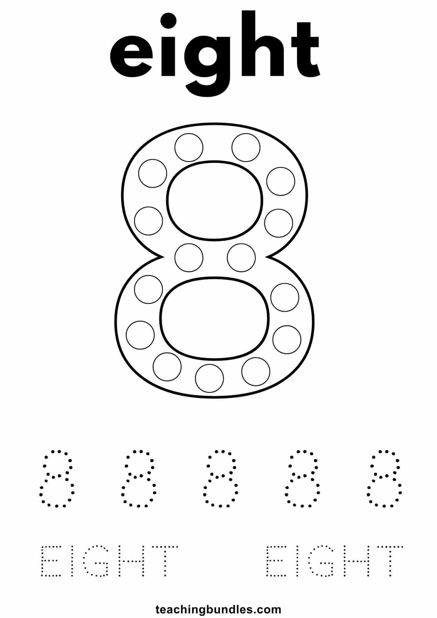 Number 8 Worksheets - Teachingbundles