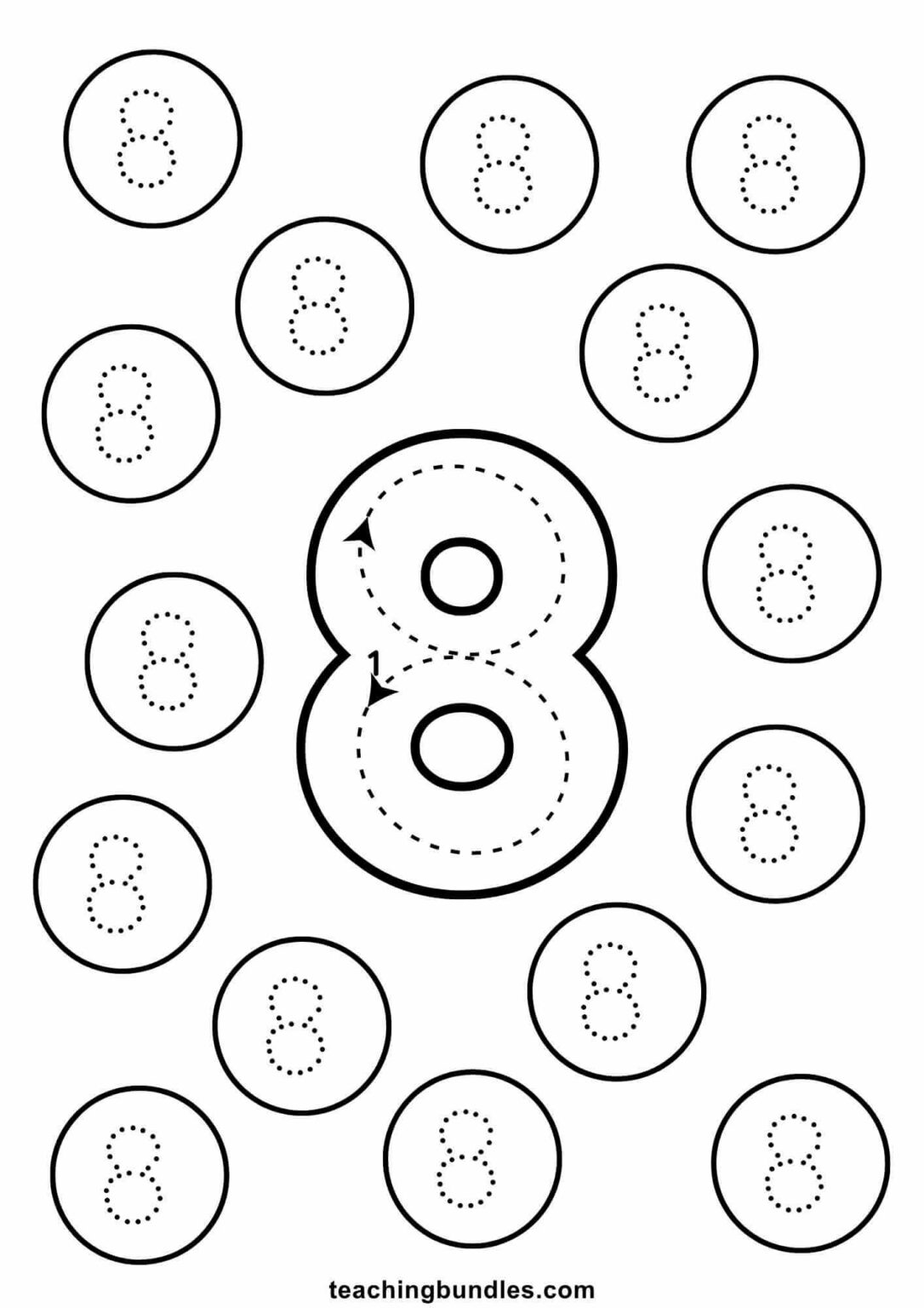 Number 8 Worksheets - Teachingbundles