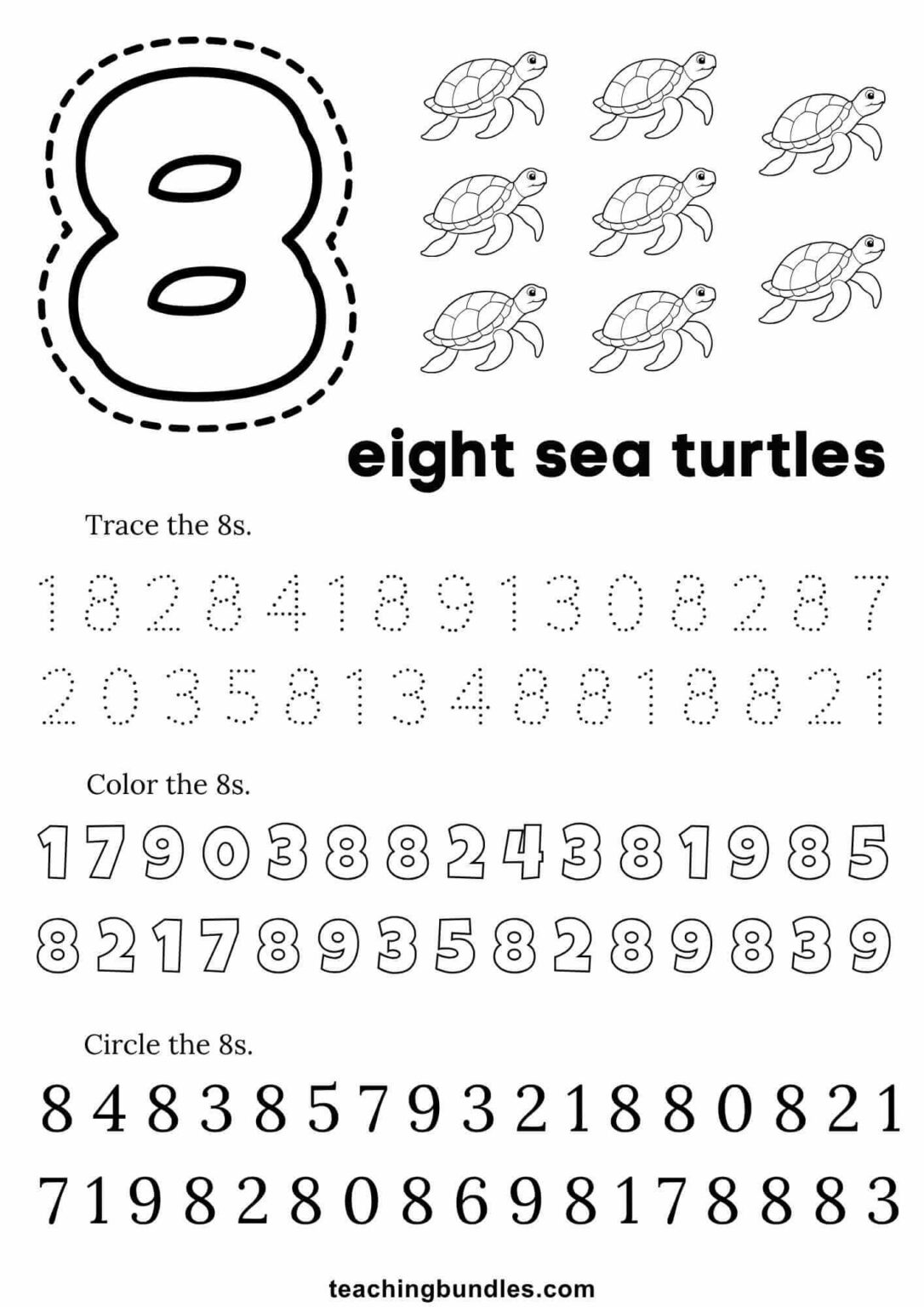 Number 8 Worksheets - Teachingbundles