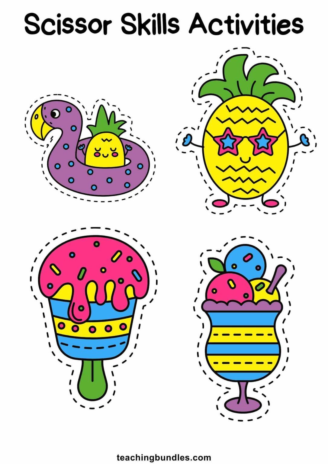 Cutting Practice Worksheets for Preschoolers - Teachingbundles