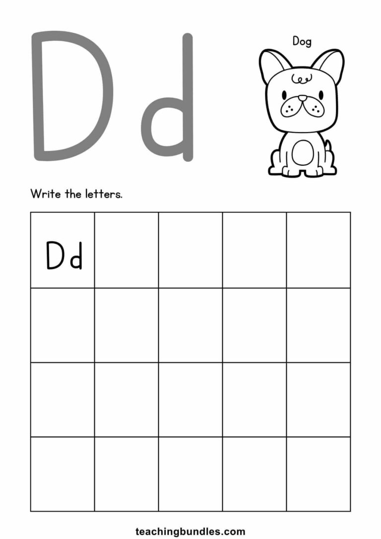 Letter D Tracing Worksheets - Teachingbundles