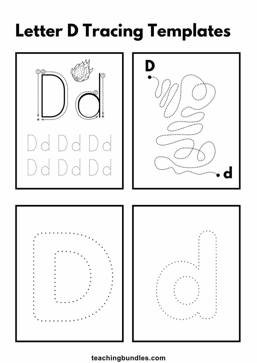 Letter D Tracing Worksheets - Teachingbundles