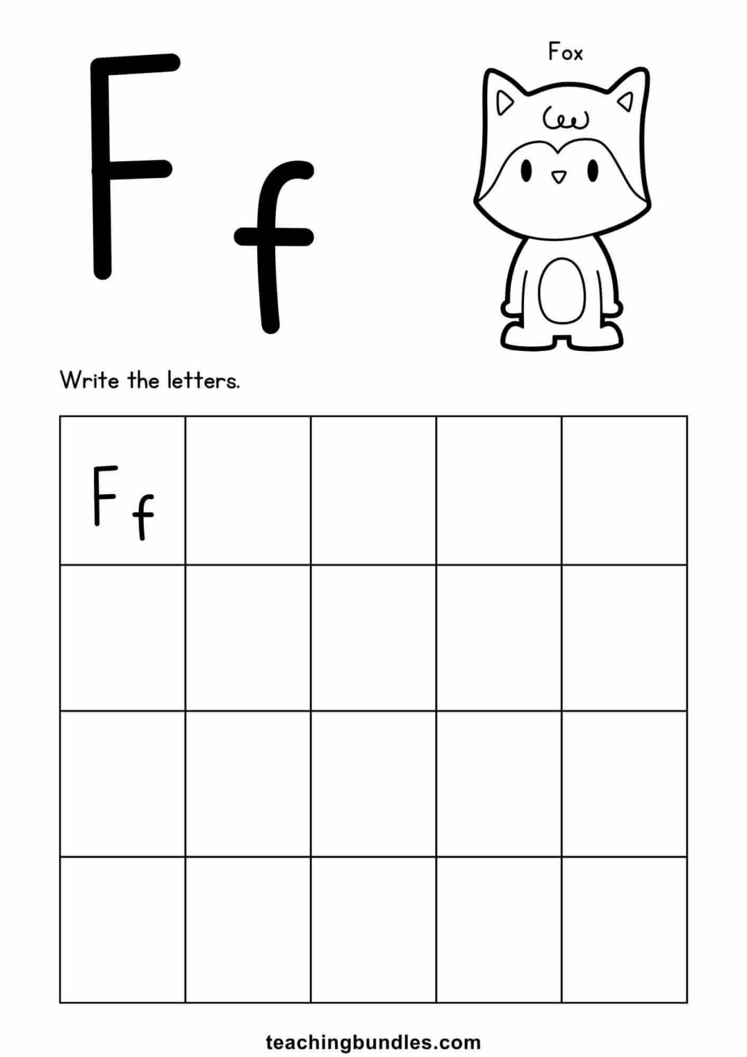 Letter F Tracing Worksheets - Teachingbundles
