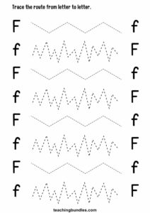 Letter F Tracing Worksheets - Teachingbundles