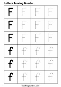 Letter F Tracing Worksheets - Teachingbundles