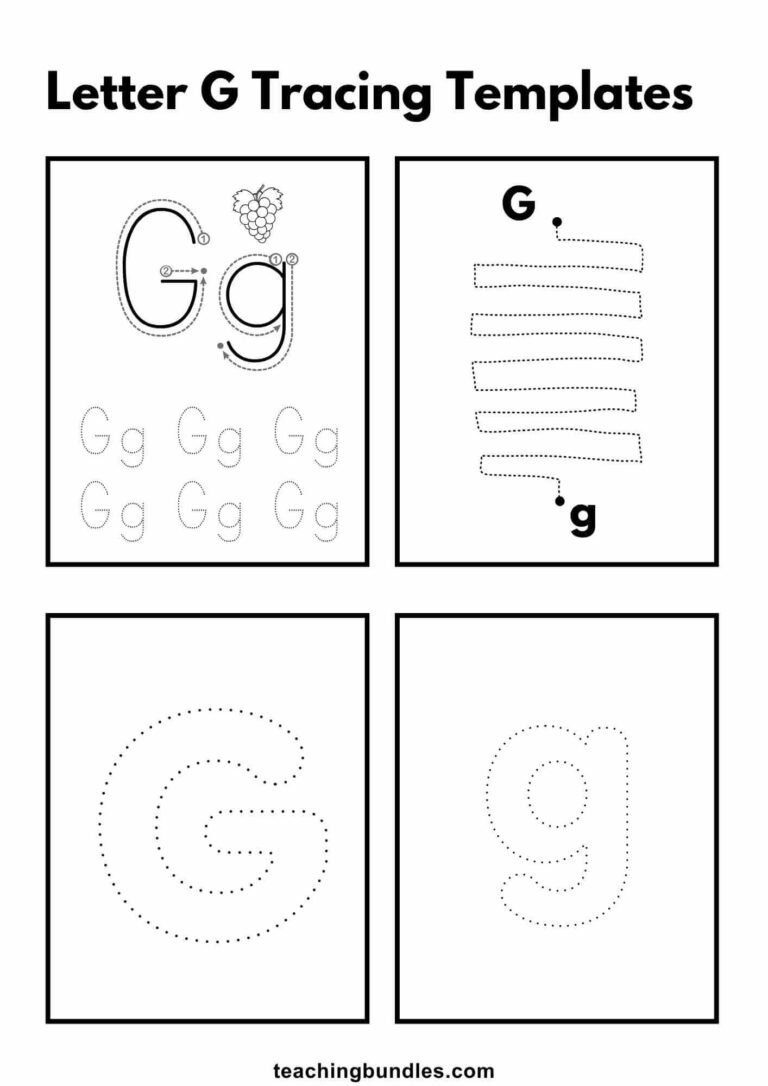 Letter G Tracing Worksheets - Teachingbundles