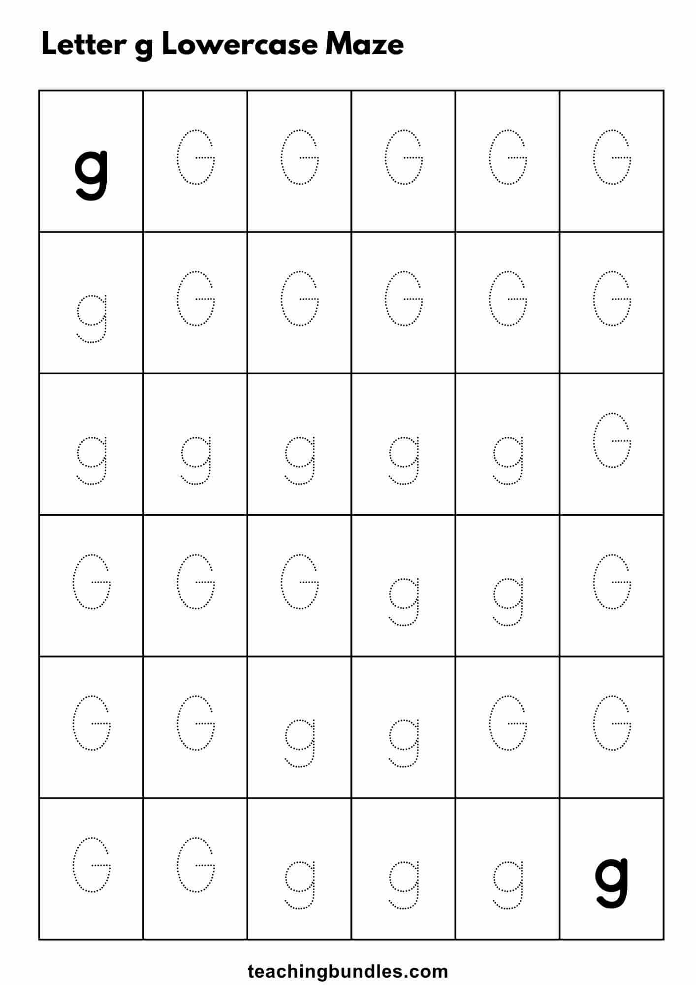Letter G Tracing Worksheets - Teachingbundles