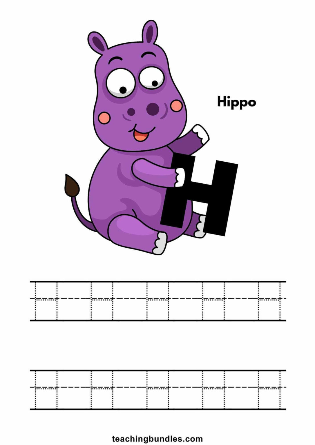 Letter H Tracing Worksheets - Teachingbundles