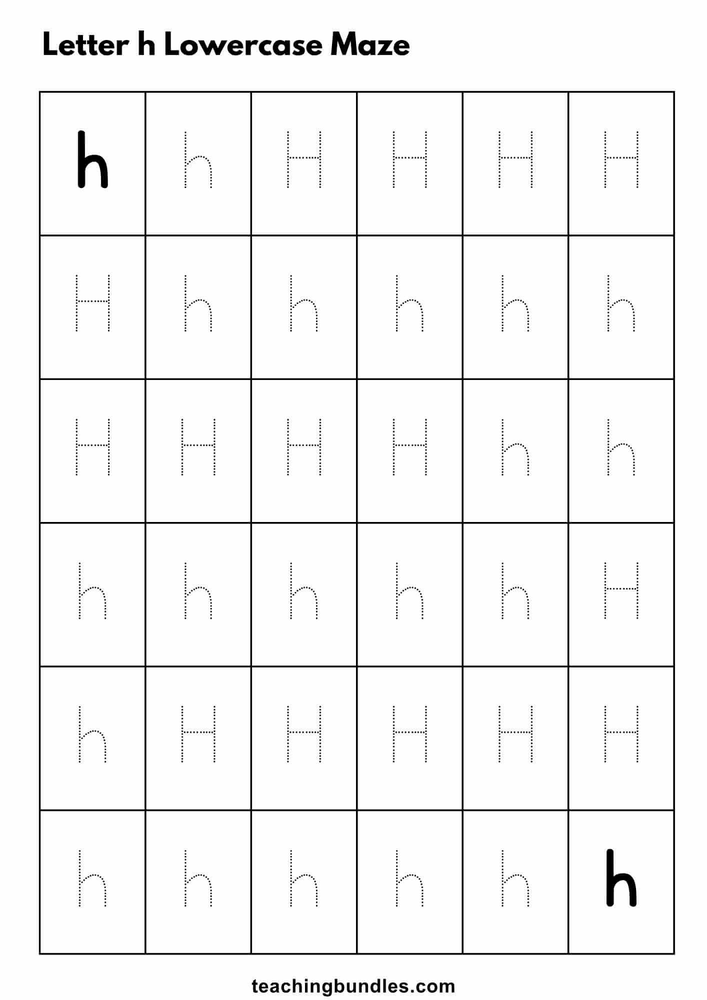 Letter H Tracing Worksheets - Teachingbundles