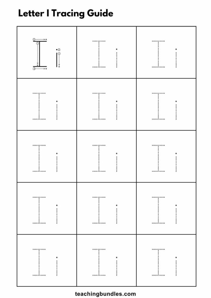 Letter I Tracing Worksheets - Teachingbundles