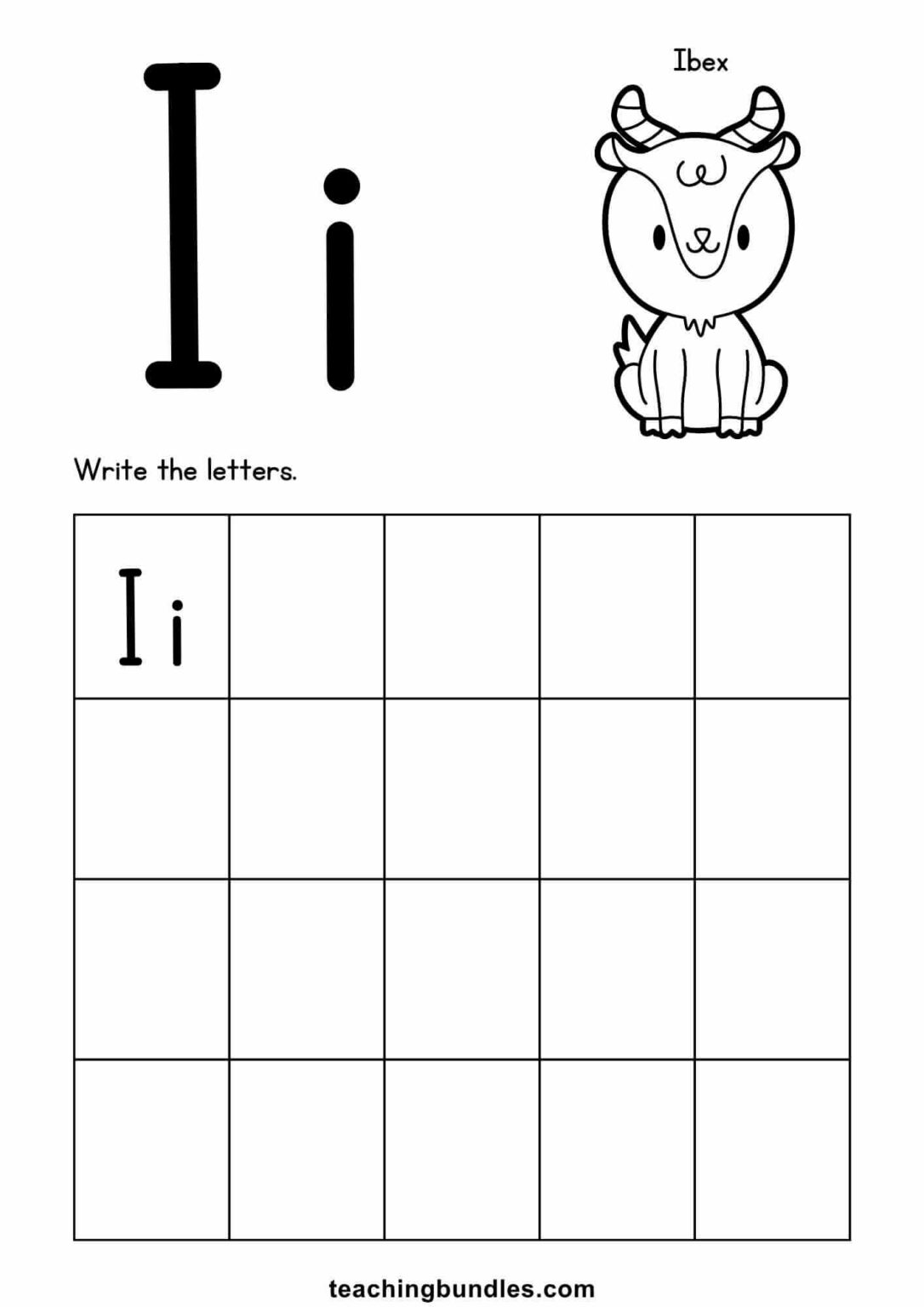 Letter I Tracing Worksheets - Teachingbundles